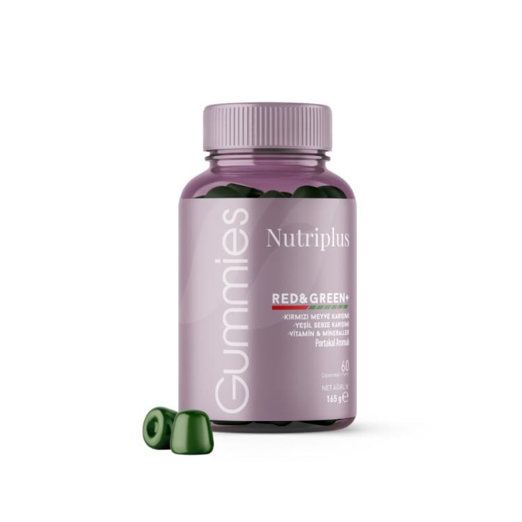 Nutriplus | Red & Green Mix Gummy 60 bonbonů - Hubnutí - Detox - Krása